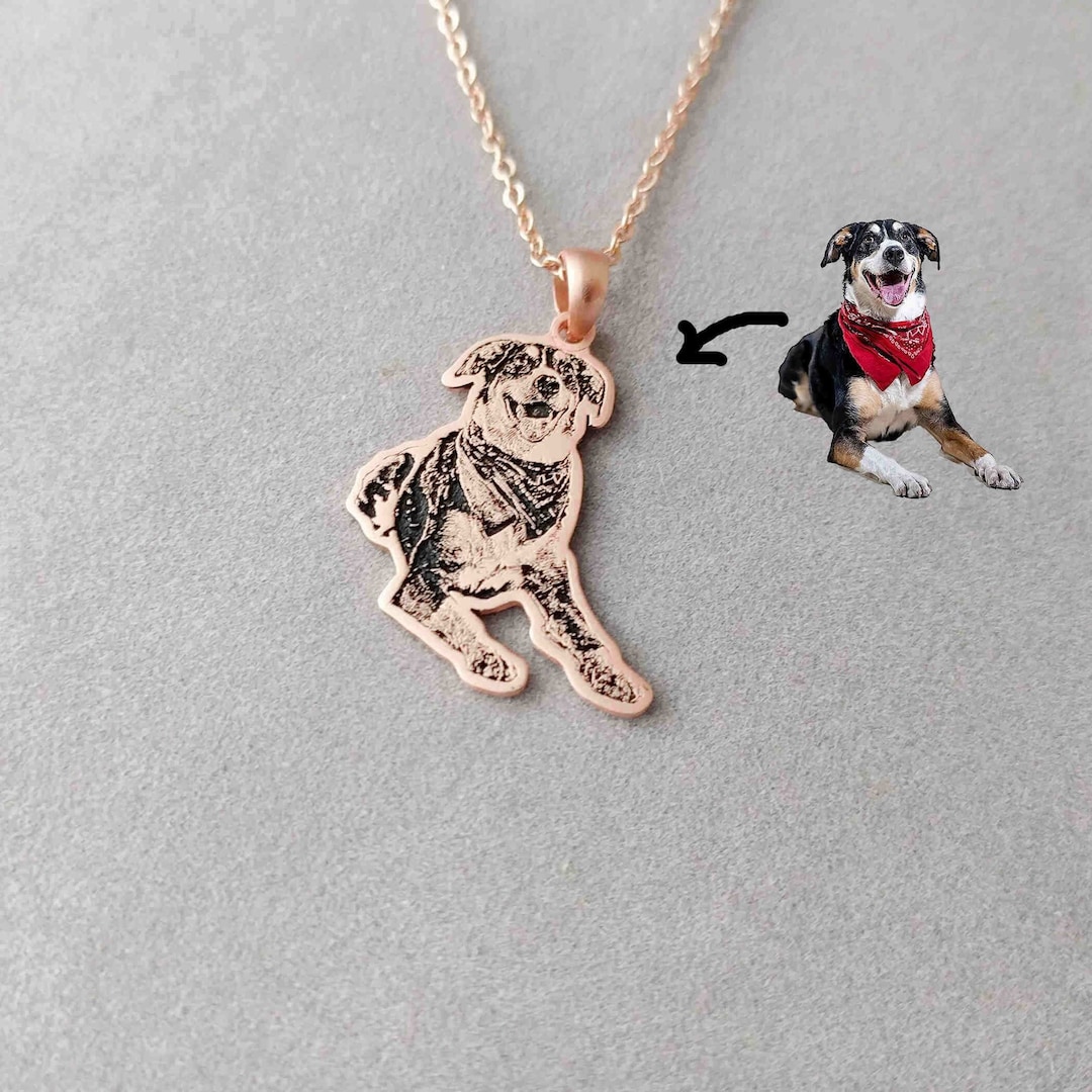 Custom Dog Portrait Necklace, Any Pet Portrait Necklace, Personalized ...