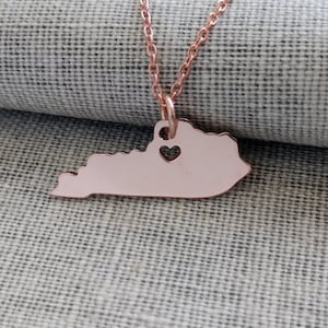 Kentucky State Necklace Silver,ky State Charm Necklace ,state Shaped ...