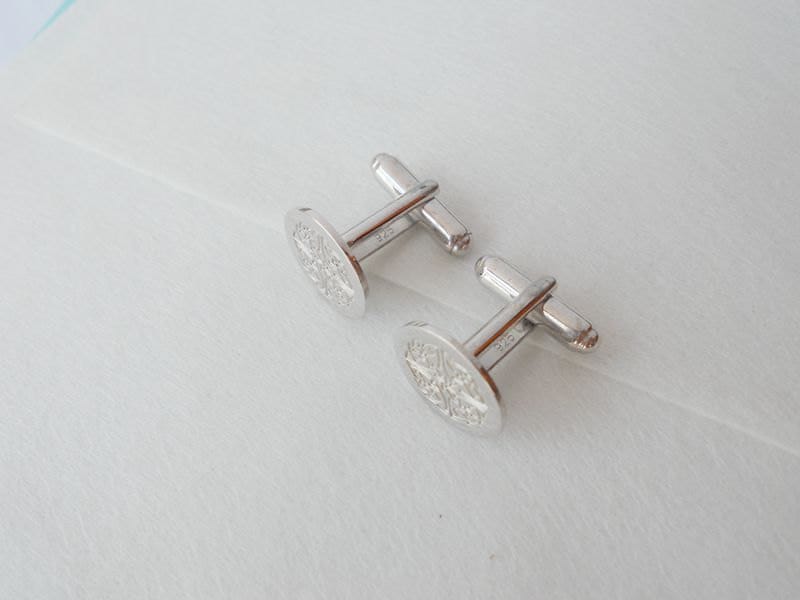 Engraved Wedding Logo Cufflinkscustom Cuff Links White Gold - Etsy