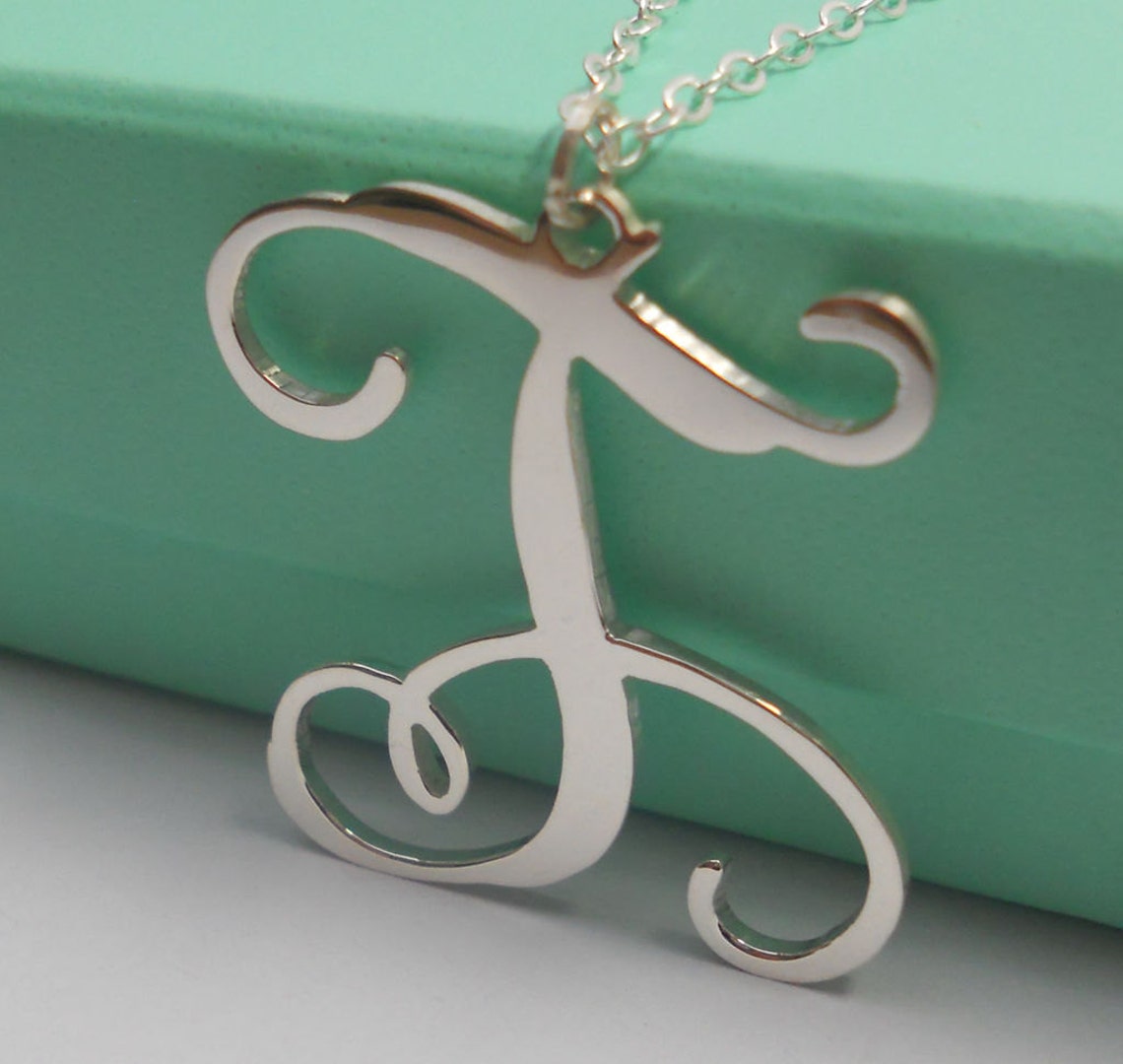 Single Monogram Necklace1 Letter Monogram Necklaceone - Etsy