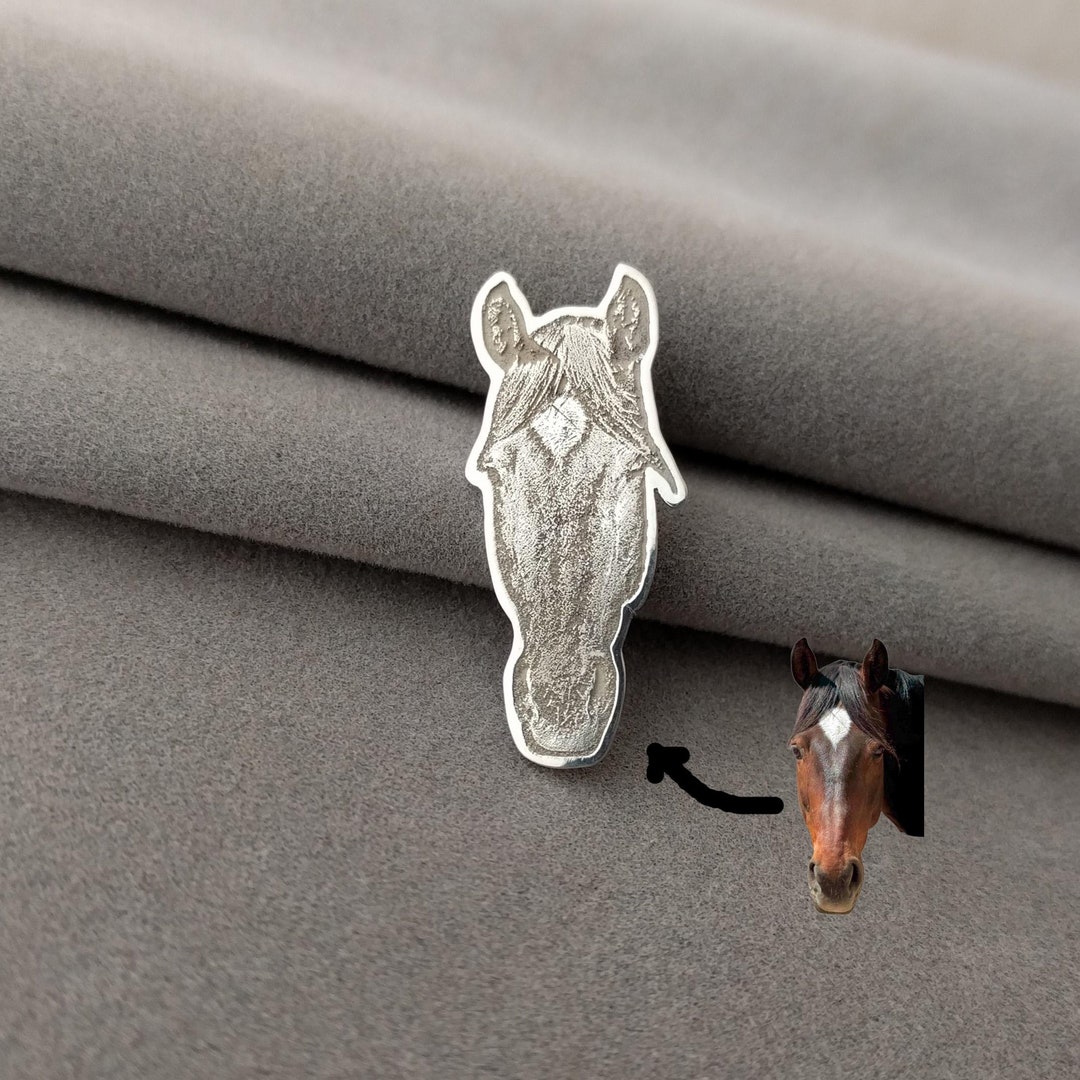 Horse Portrait Lapel Pin, Custom Horse Lapel Pin, Personalized Any ...