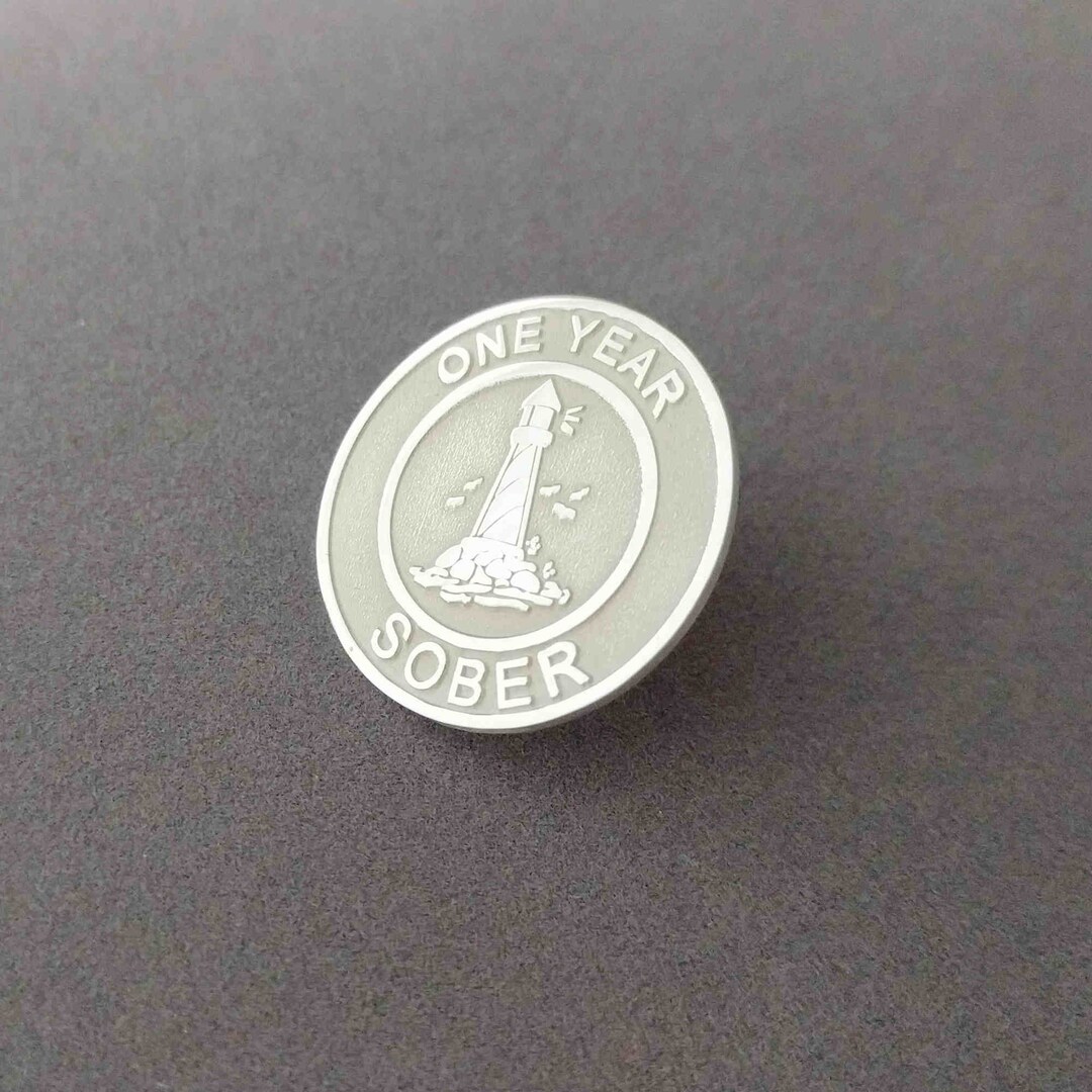 Custom Sober Lapel Pin With Lighthouse, Sober Recovery Lapel Pin ...