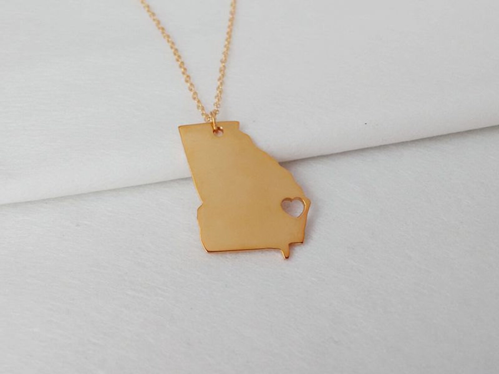 Personalized Silver Georgia State Necklace GA State Shaped - Etsy