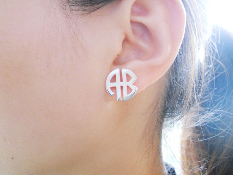 Monogram Stud Earringsmonogram Block Earringspersonalized - Etsy