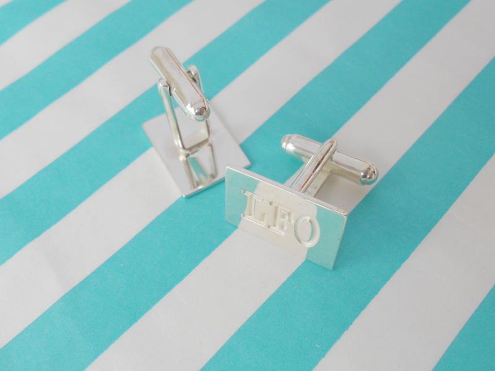Personalized Initials Rectangle Cufflinks,silver Rectangle Cufflinks ...