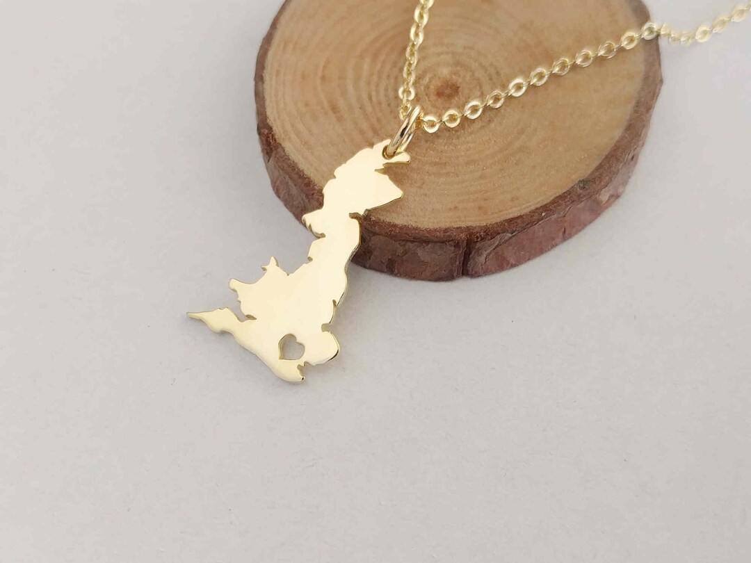 England Necklace, England Map Necklace, England Shaped Necklace With ...