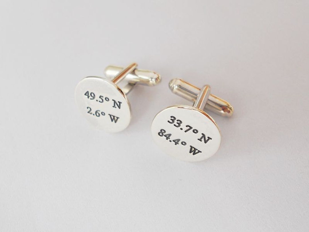 Personalized Latitude Longitude Cufflinks,engraved Coordinates ...