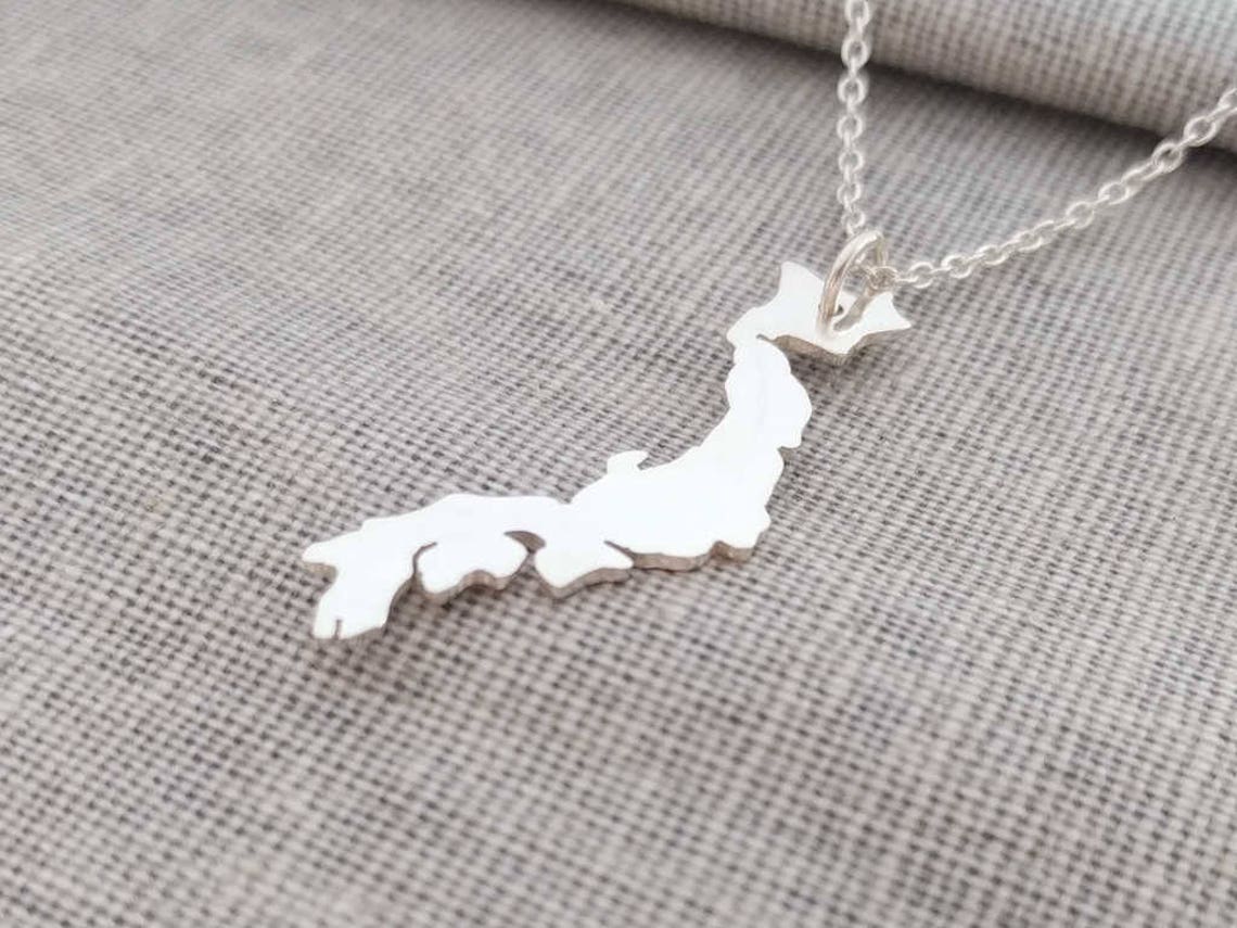 Silver Japan Shaped Necklacepersonalized Japan Pendant | Etsy