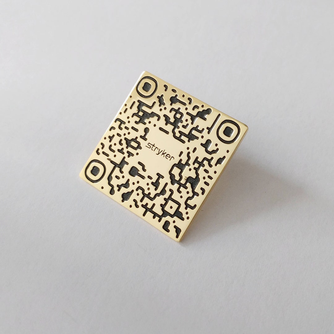 Engraved QR Code Lapel Pin, Your QR Code Lapel Pin, Custom QR Code ...