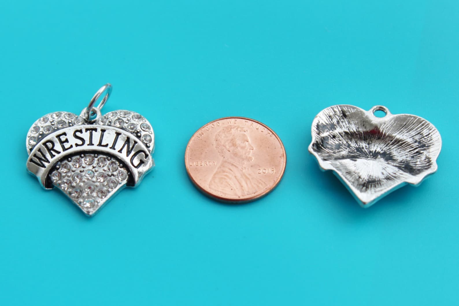 WRESTLING HEART Charm,charm Dangle,zipper Pull, Euro Bead,wrestling ...