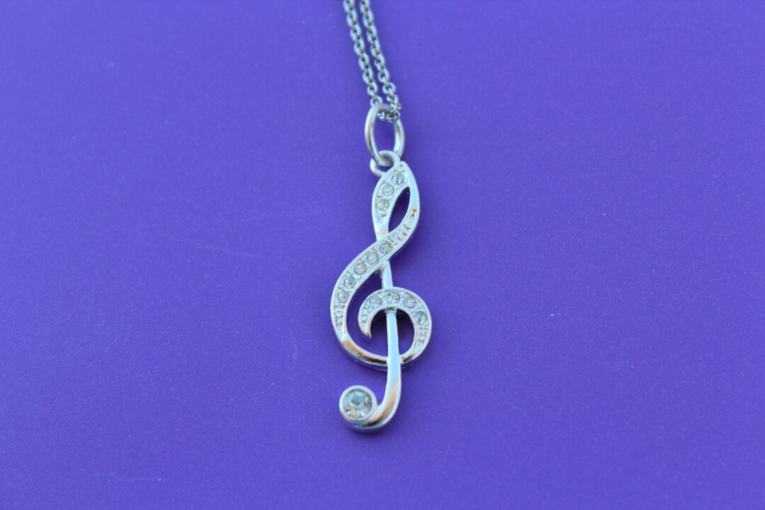 TREBLE CLEF Stainless Steel Necklace,clef,singer,choir,g Clef,music ...