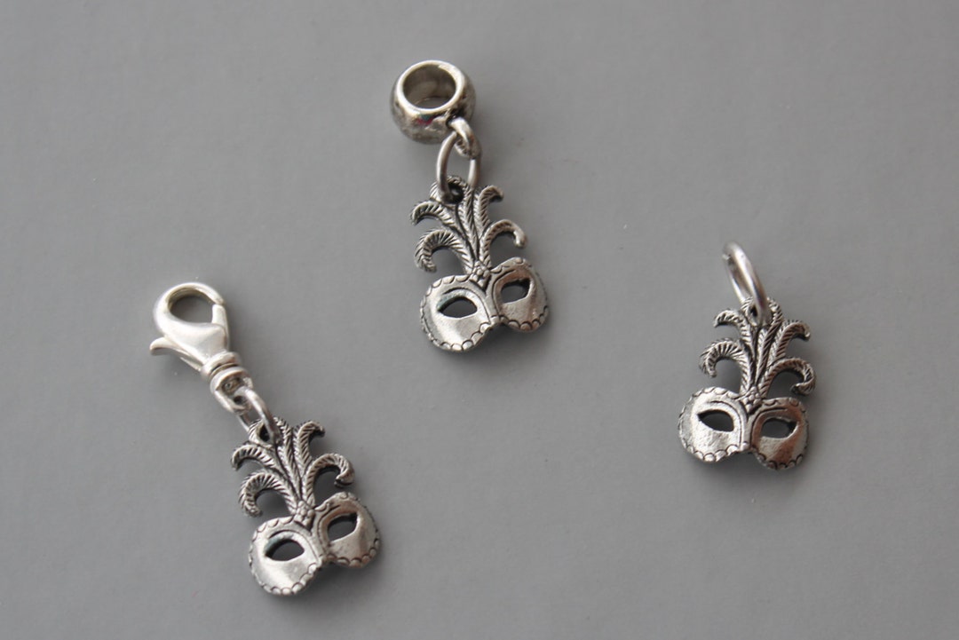 MASQUERADE MASK Charm,charm Dangle,zipper Pull, Euro Bead,mardi Gras ...