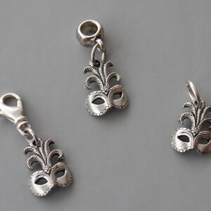 MASQUERADE MASK Charm,charm Dangle,zipper Pull, Euro Bead,mardi Gras ...