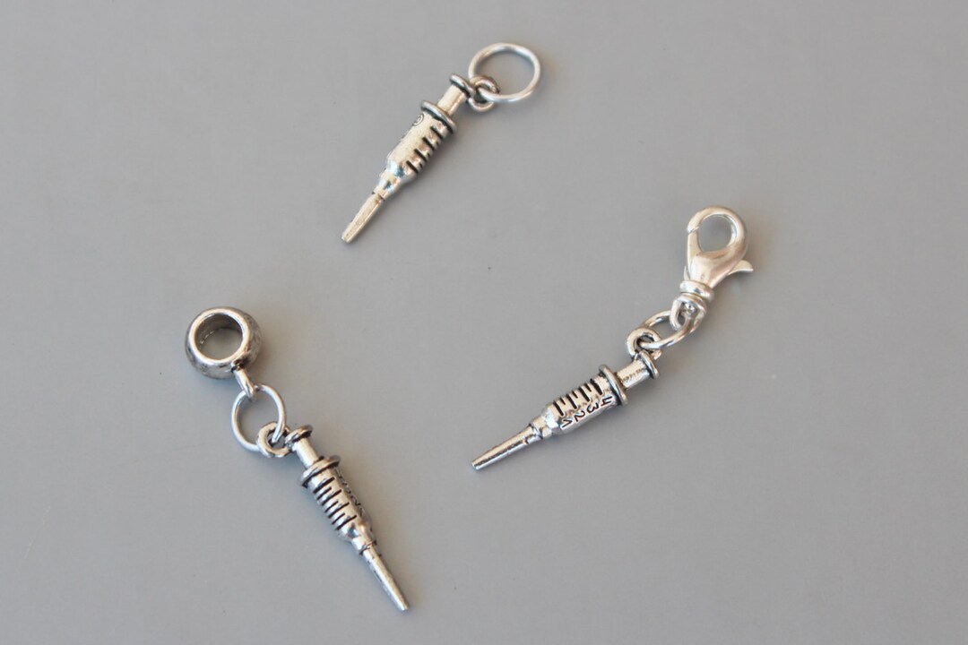 NEEDLE or INJECTION Charm,charm Dangle,zipper Pull, Euro Bead,nurse ...
