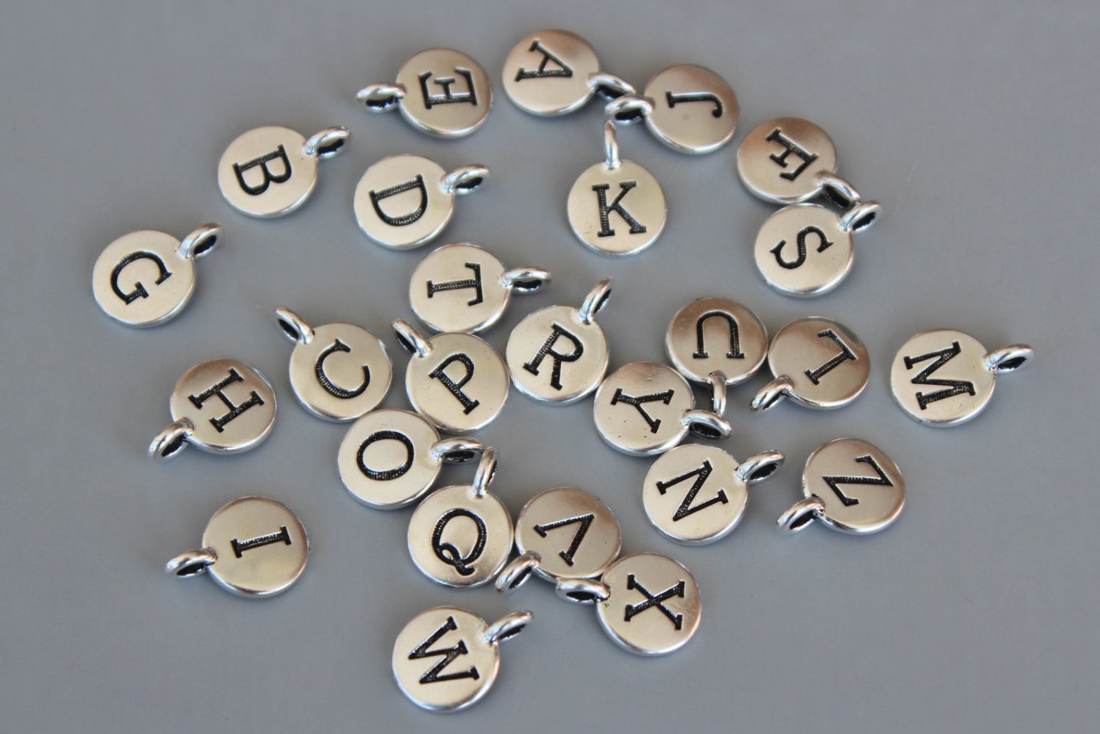 Add an UPPERCASE INITIAL ROUND or Number Charmpersonalized - Etsy