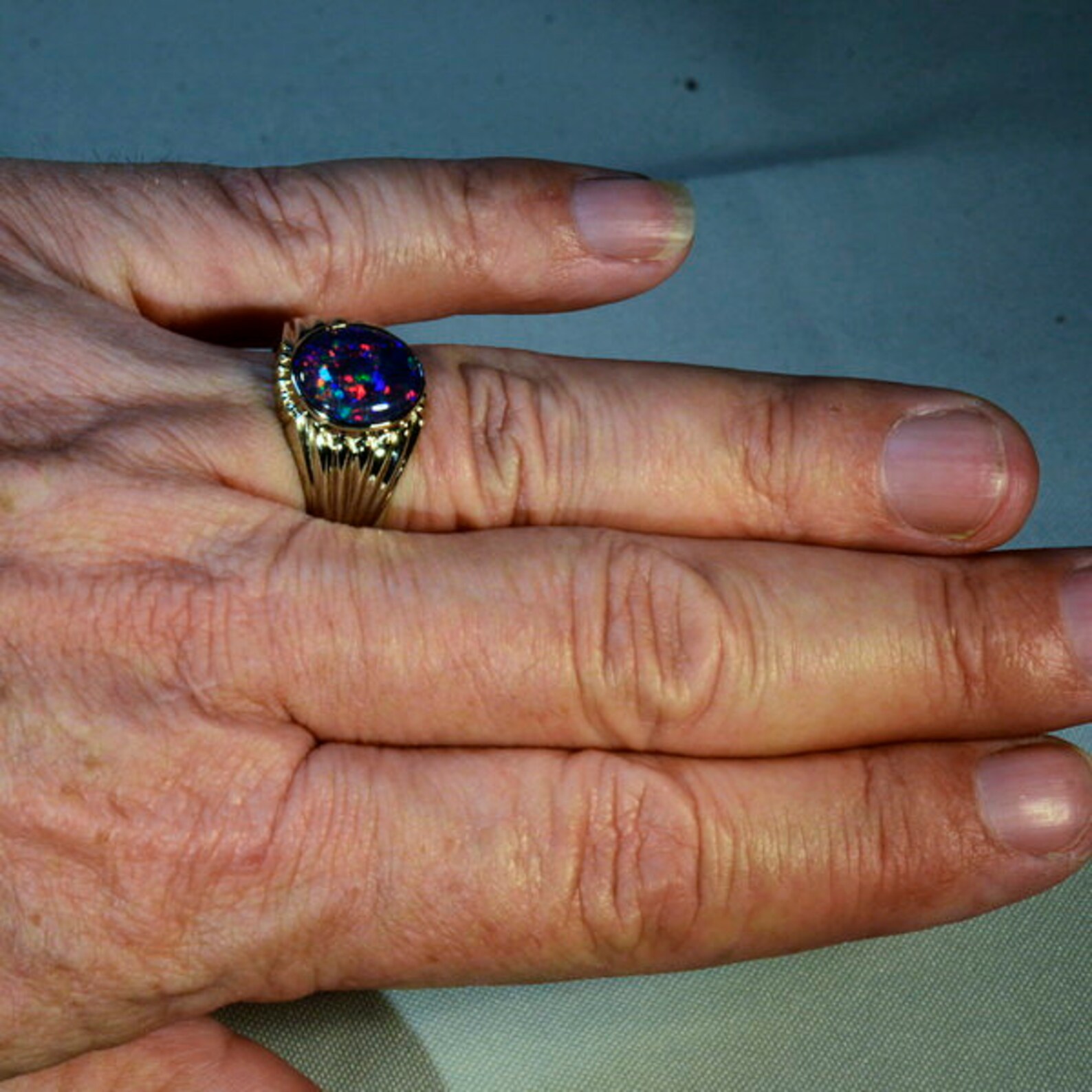 Gorgeous Genuine Australian Opal Solid 14k White Gold Ring - Etsy