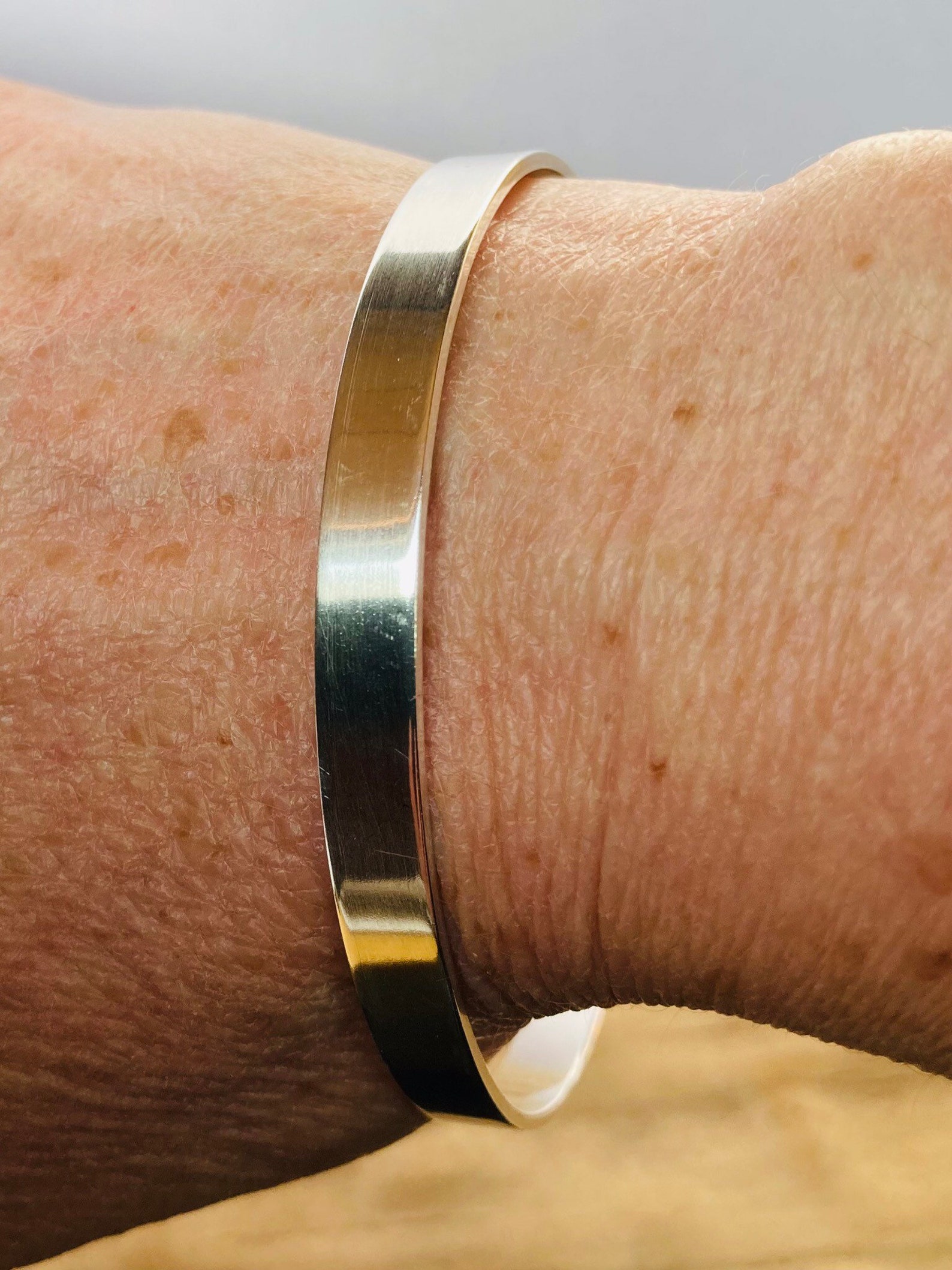 Wide Silver Bangle, Solid Sterling Silver Bangle, Silver Jewellery ...