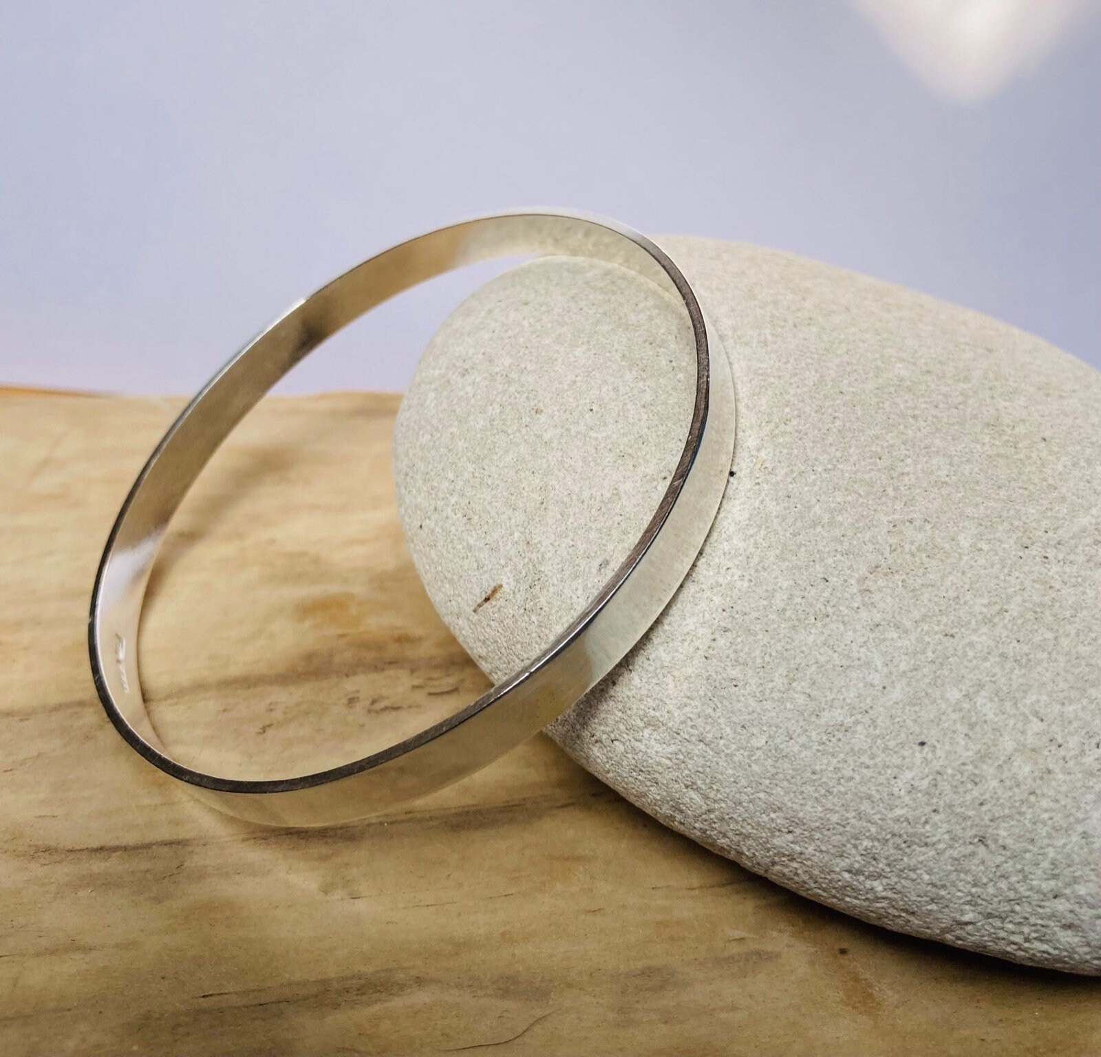 Wide Silver Bangle, Solid Sterling Silver Bangle, Silver Jewellery ...