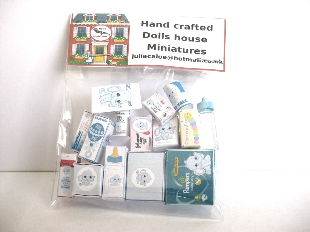 Miniature Baby Items blue Elle - Etsy UK