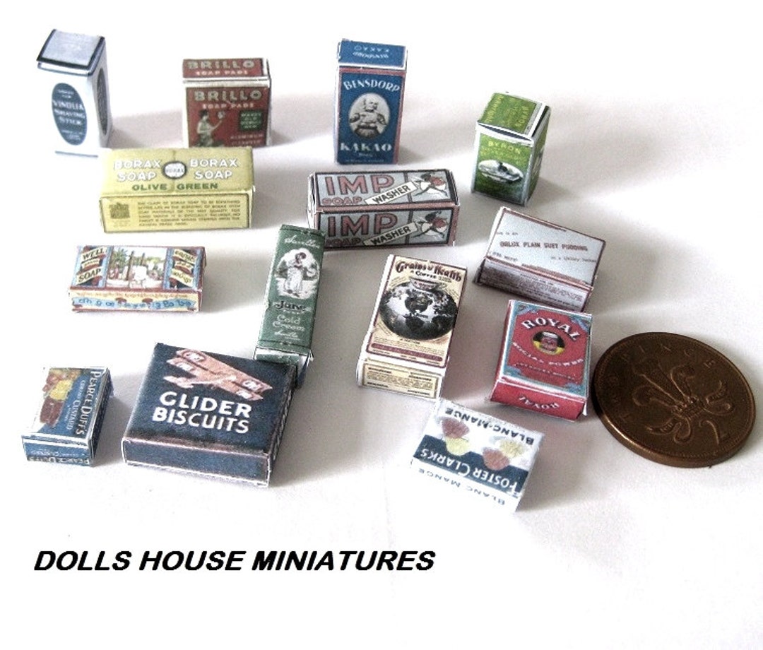 Set of Victorian Miniature Grocery Boxes (plane Set) - Etsy