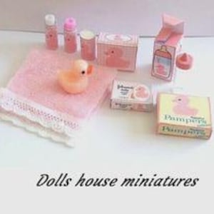 VARIOUS Miniature Baby Items PINK Dolls House Miniatures - Etsy