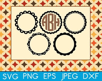 5 Square and Rectangle Monogram Frames II Instant Digital | Etsy