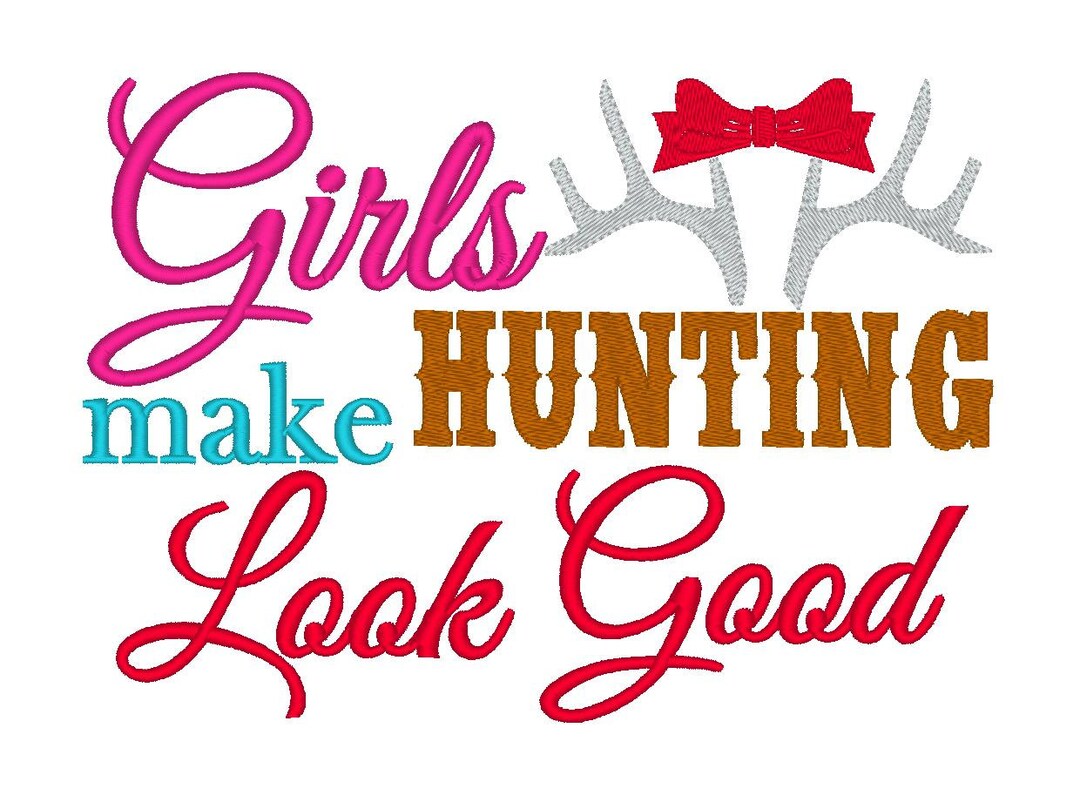 Girls Make Hunting Look Good With Antlers and a Bow. Instant Download ...