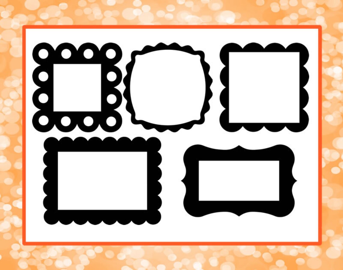 5 Square and Rectangle Monogram Frames I Instant Digital - Etsy