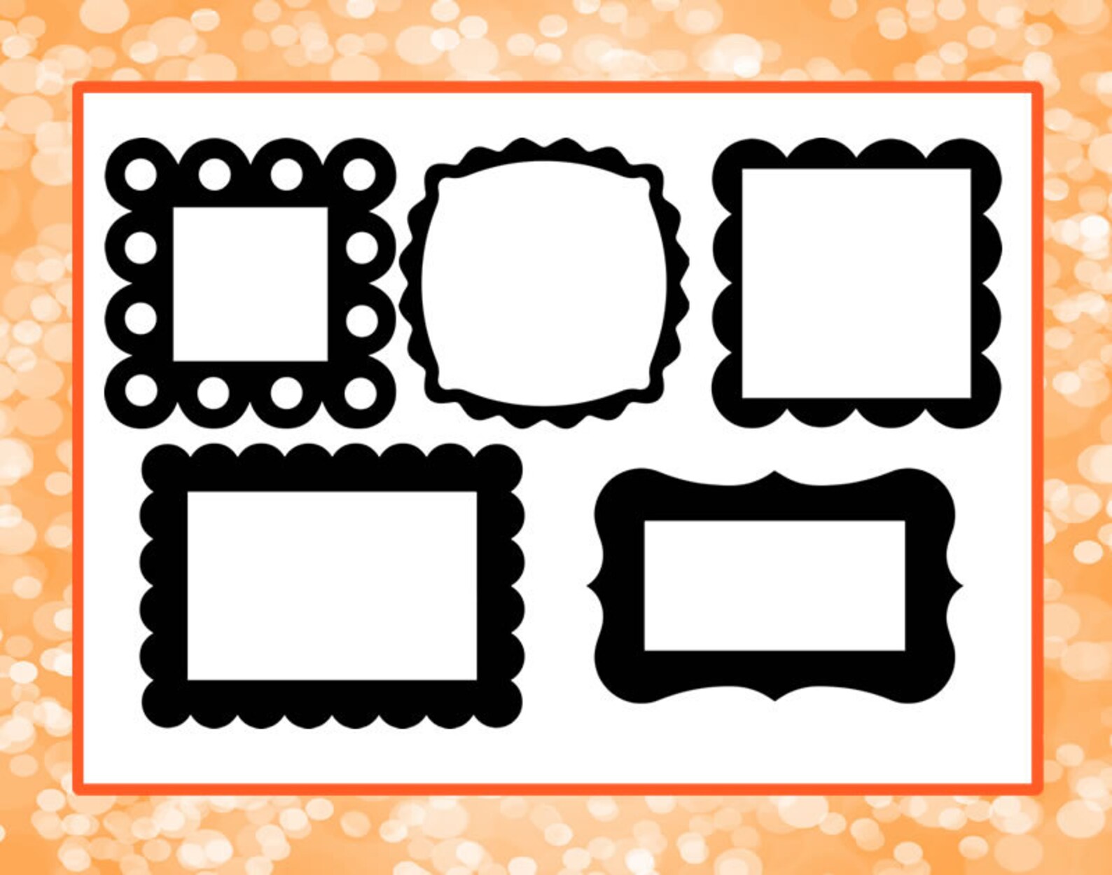 5 Square and Rectangle Monogram Frames I Instant Digital - Etsy