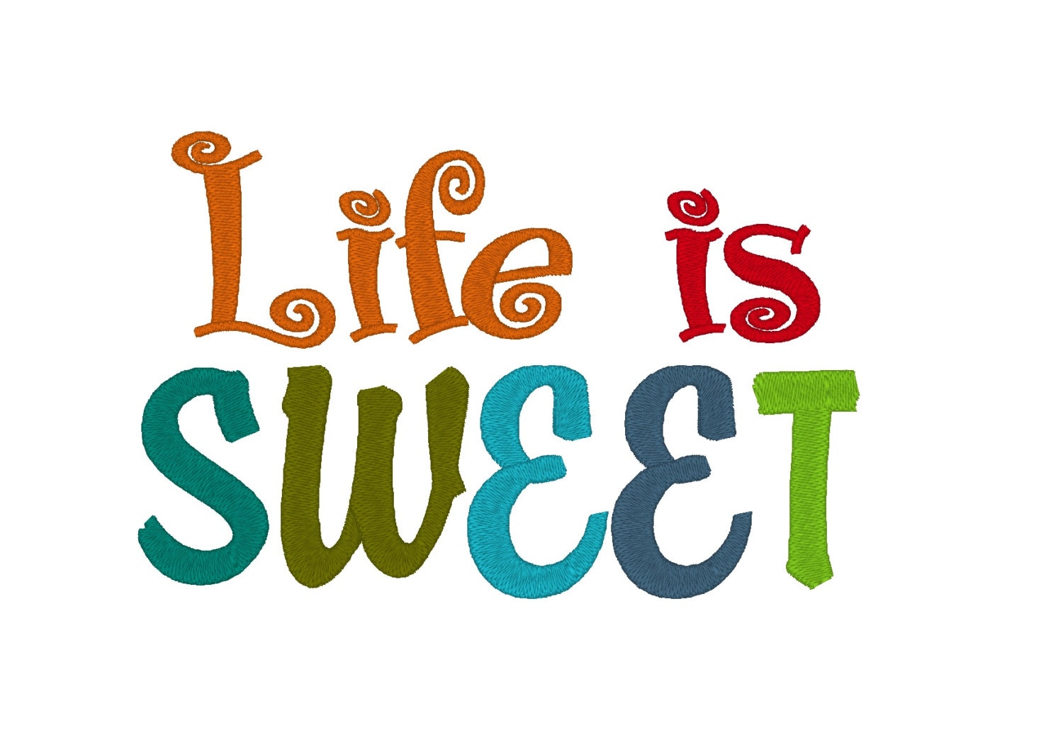 Life is Sweet. Instant Download Machine Embroidery Design. 4x4 | Etsy