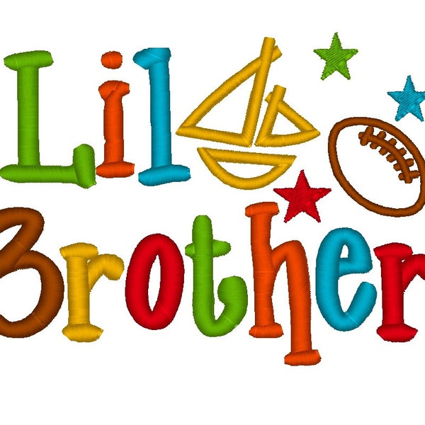 Little Brother Machine Embroidery Design - Etsy