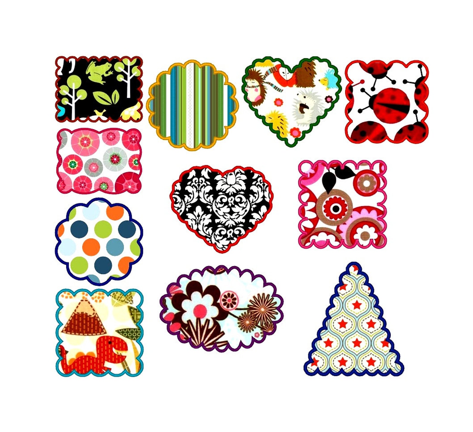 11 Eleven Scallop Scalloped Frames Shapes. Instant Download | Etsy