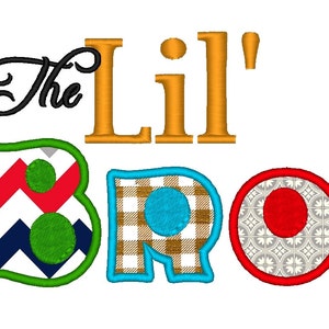 The Lil Little Bro Brother Applique. Instant Download Machine - Etsy