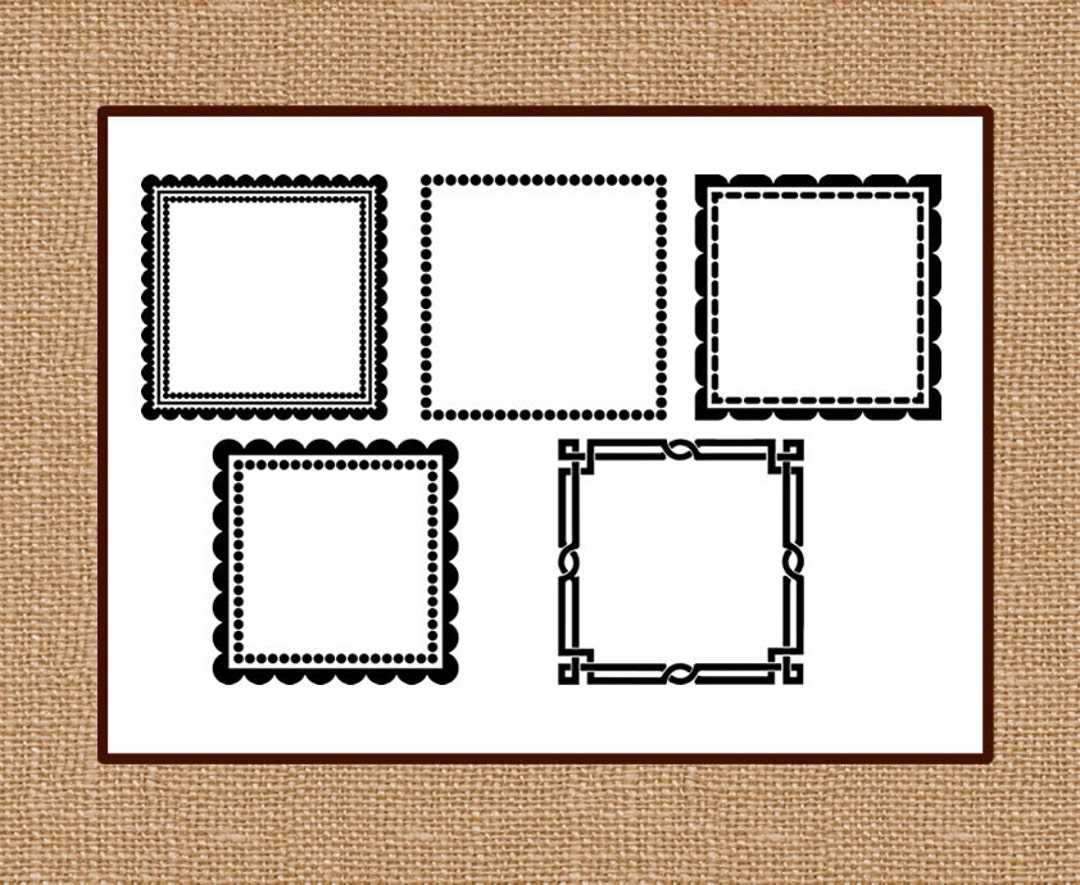 5 Square and Rectangle Monogram Frames II - Instant Digital Download ...