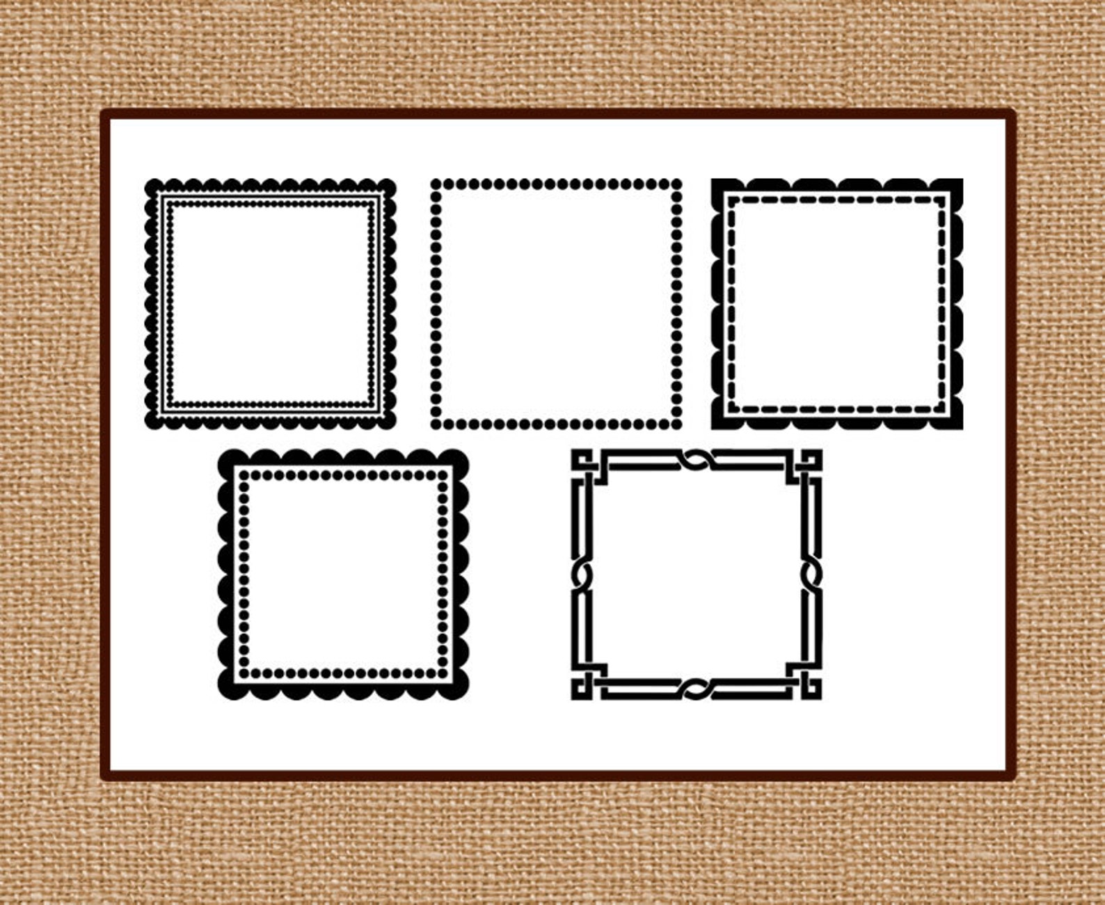 5 Square and Rectangle Monogram Frames II Instant Digital Download SVG ...