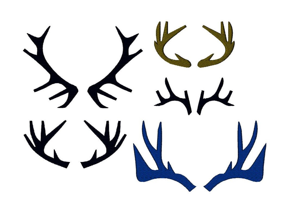 5 Sets of Antlers in 4 Sizes, Embroidery Fills. Instant Download ...