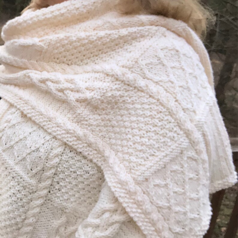 Aran Cable Cozy Wrap Pattern | Etsy