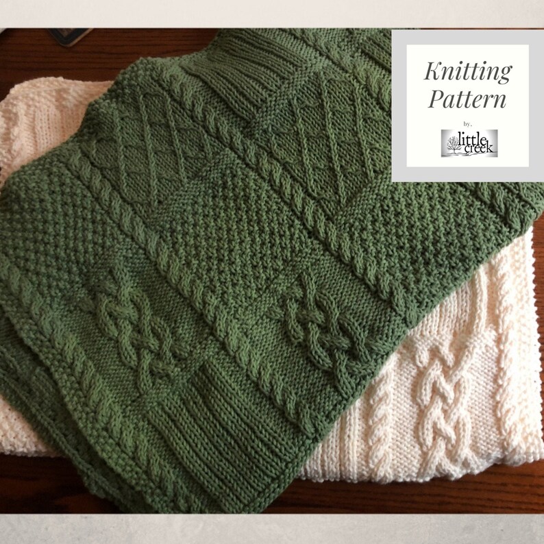 Aran Cable Cozy Wrap Pattern | Etsy