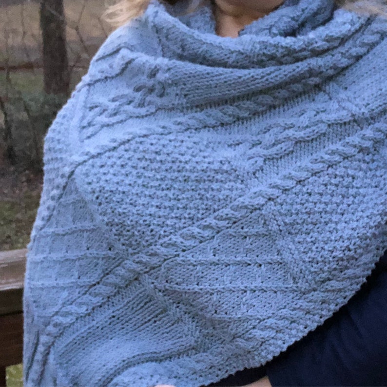 Aran Cable Cozy Wrap Pattern | Etsy