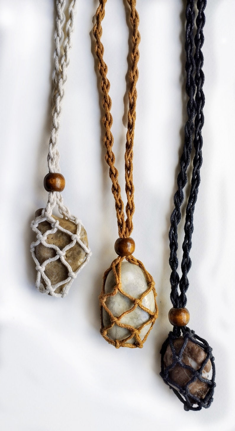 Jerusalem Rock Pendant Holy Land Macrame Handmade - Etsy