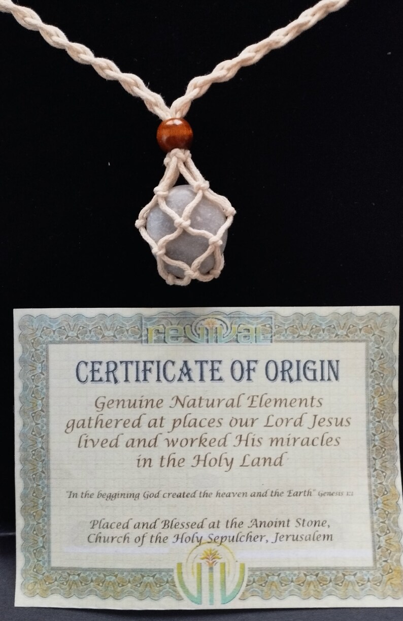 Jerusalem Rock Pendant Holy Land Macrame Handmade - Etsy