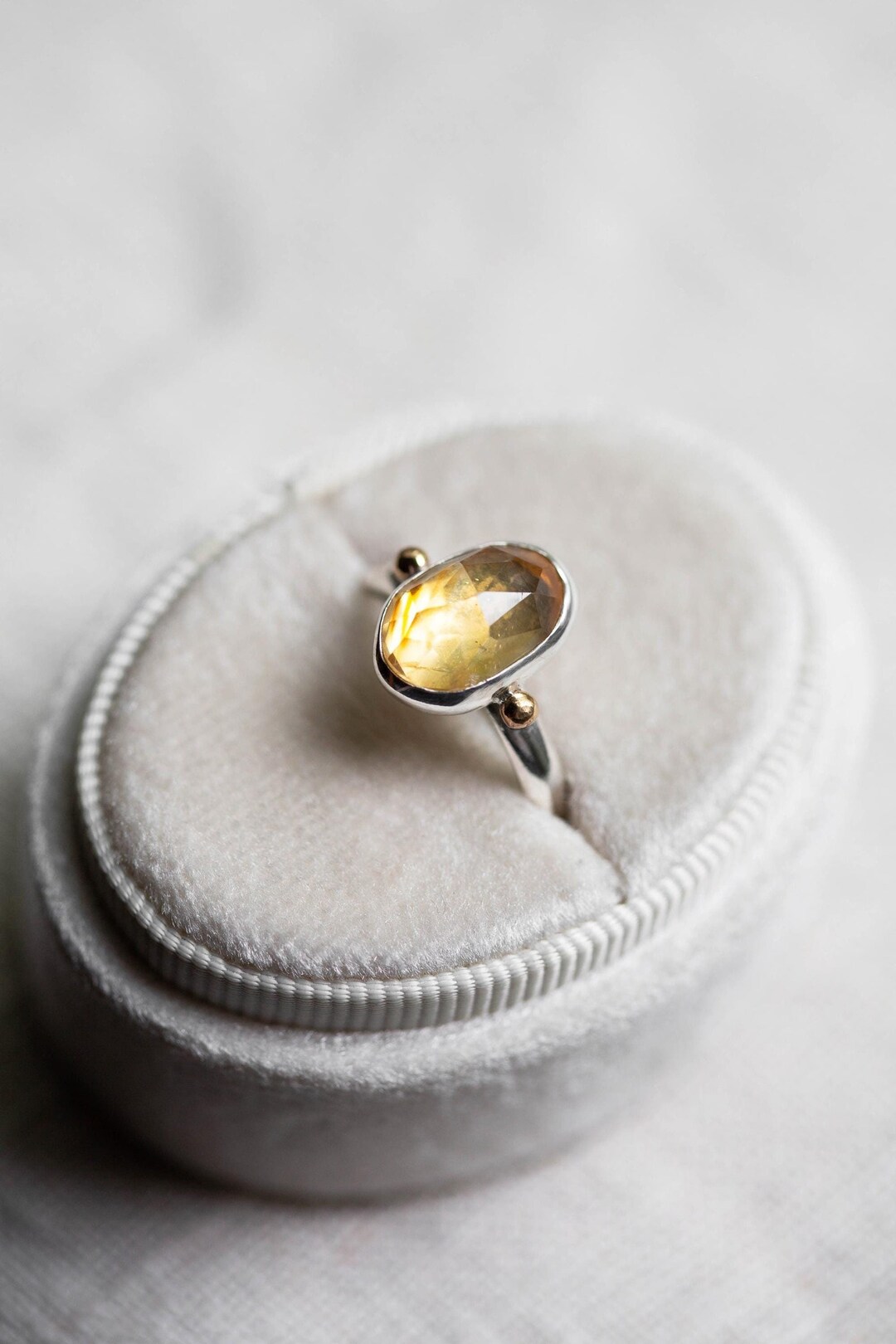Size 8 - Nectar Ring (golden Yellow Citrine Gemstone. Sterling Silver ...