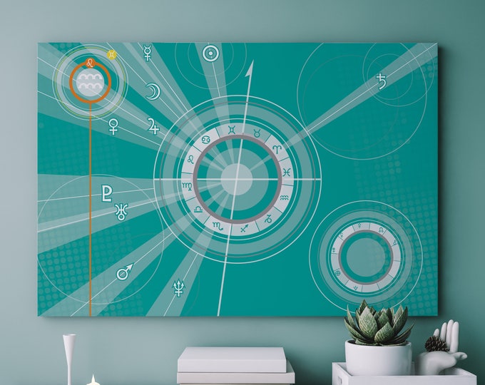 Custom Astrology Chart - Natal Chart - Birth Chart. Modern and Graphic ...