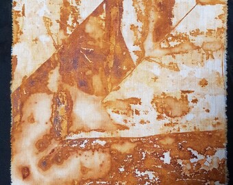 36 X 34 Cm Eco Dyeing Ecodyed Rust Print Rusty Files Textile Art ...