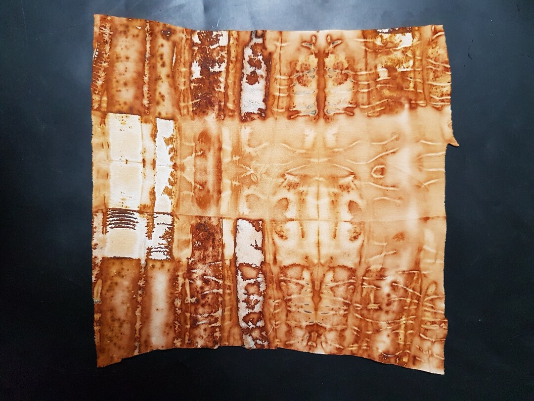 31 X 28 Cm Rust Dyed Rusty Cloth Slow Eco Dyeing Natural Dye Organic ...