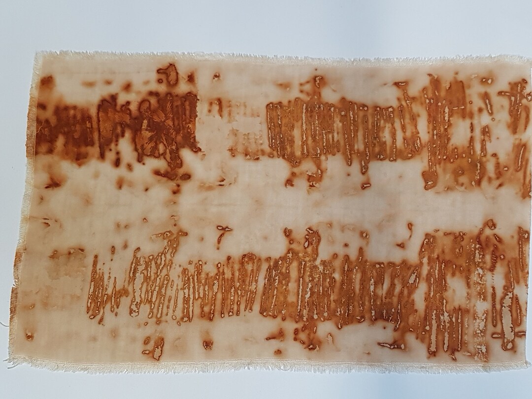 43 X 25 Cm Rust Dyed Cloth Nails Stripe Effect Stripes Stripey Rusty ...