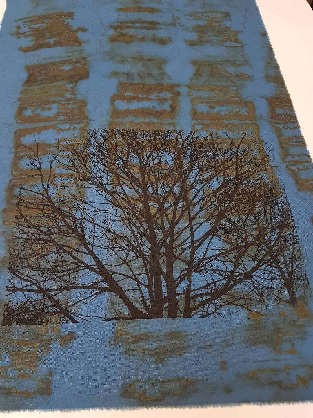 52 X 35 Cm Rust and Tea Dyed Rusty Cloth Slow Eco Dyeing Natural Dye ...