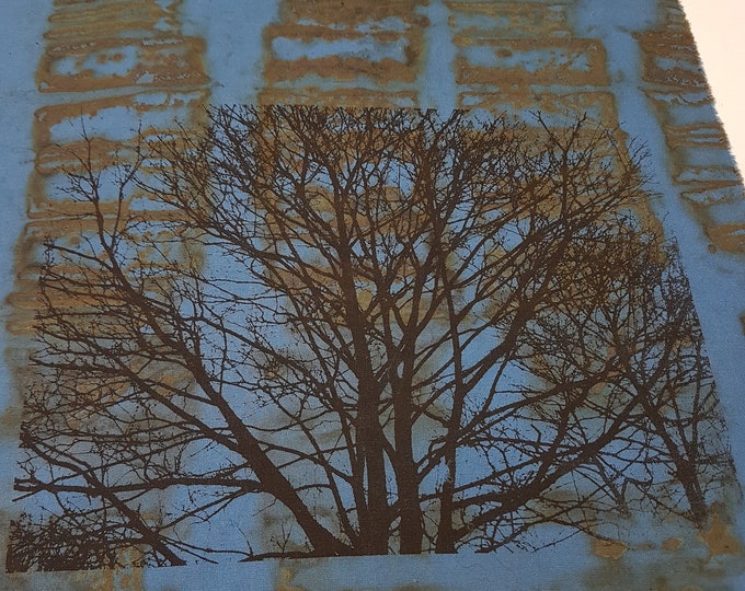 52 X 35 Cm Rust and Tea Dyed Rusty Cloth Slow Eco Dyeing Natural Dye ...