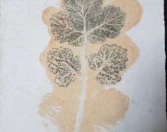 31 X 16cm Eco Dyeing Ecodyed Print Textile Art Natural Dye Cloth Fabric ...