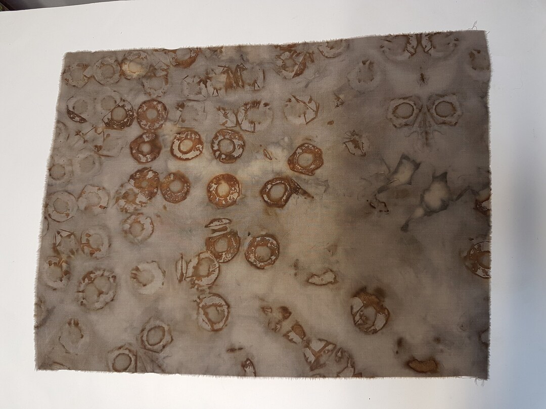 49 X 37 Cm Rust & Tea Dyed Rusty Cloth Slow Eco Dyeing Natural Dye ...